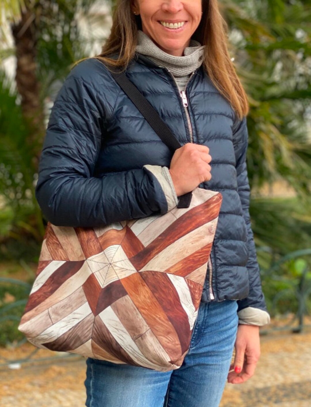 Tote Bag, Julie's Hardwood X, Spring, Brown, White, Useful, Unisex ...