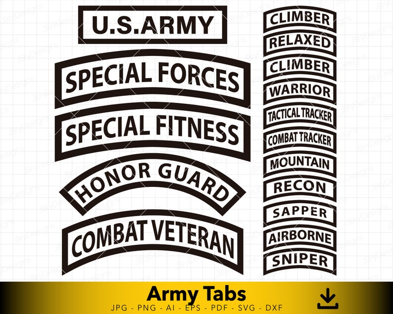 Army Tabs Svg, United States Svg, Us Army Svg, Army Patch Svg, Army Svg ...