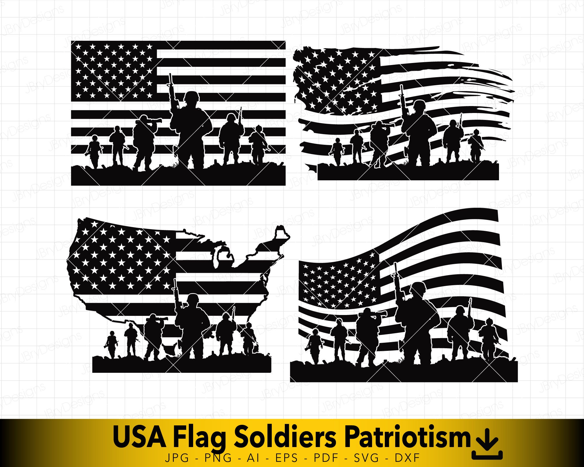United States Soldiers Svg, Soldiers Silhouette, United States Svg, USA ...