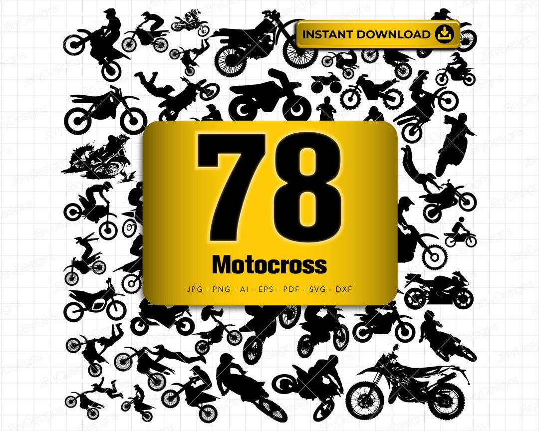 Motocross Svg, Pack 70 Motocross Svg, Motorcycle Svg, Motocross ...