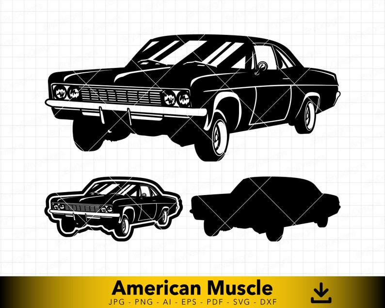 Classic Auto Svg, Vintage Car Svg, Car Silhouette, Old School Car Dxf ...