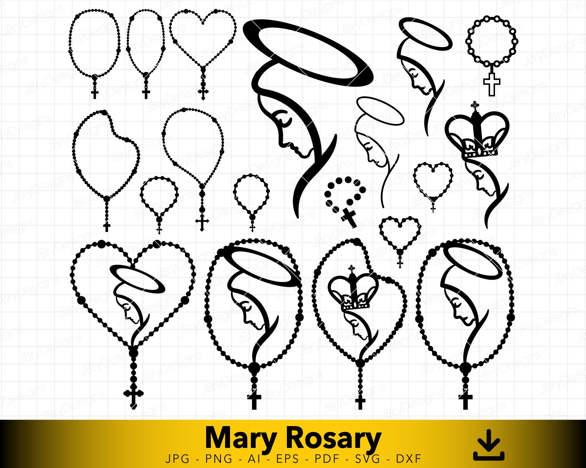 Rosary Svg, Virgin Mary Svg, Rosary Vector, Religious Svg, Pray Svg ...