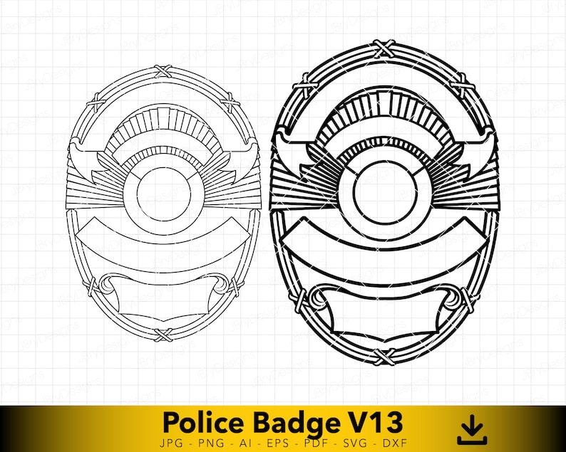 Blank Police Officer Badge Svg, Police Officer Svg, Custom Badge Svg ...