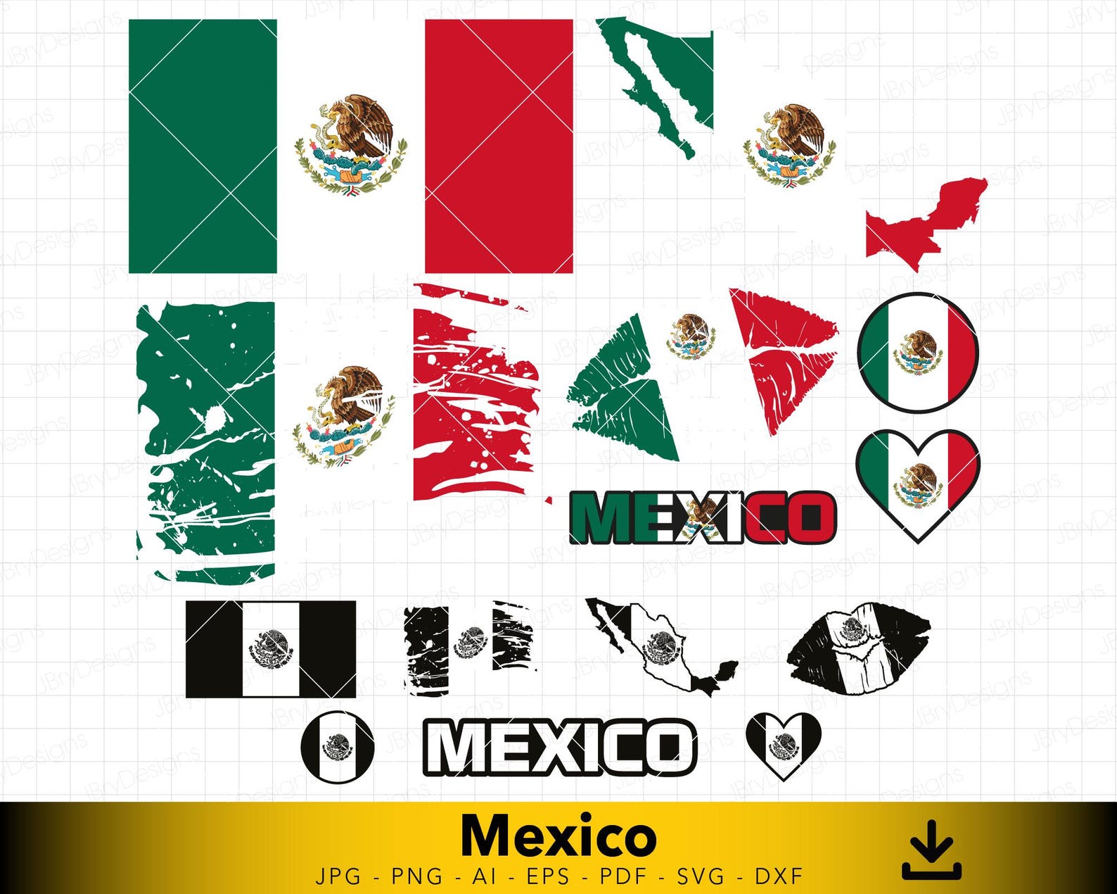Mexico Flag Svg, Mexico Flag Silhouette, Mexico Svg, Mexican Flag Svg ...