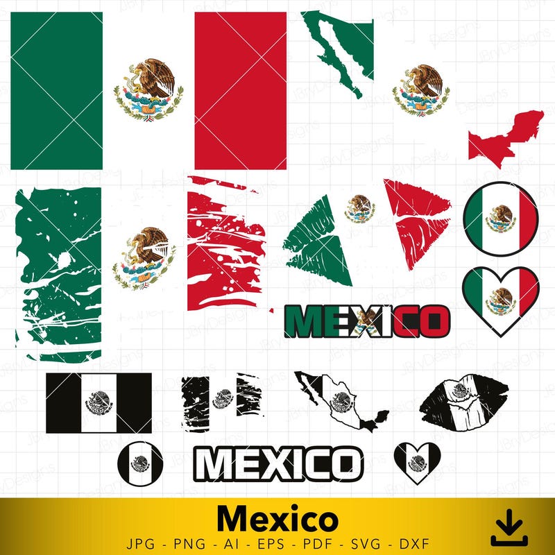 Mexican Flag Svg - Etsy