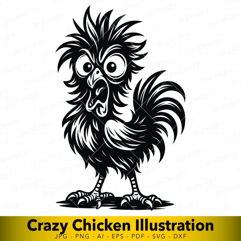 Crazy Chicken Svg - Etsy
