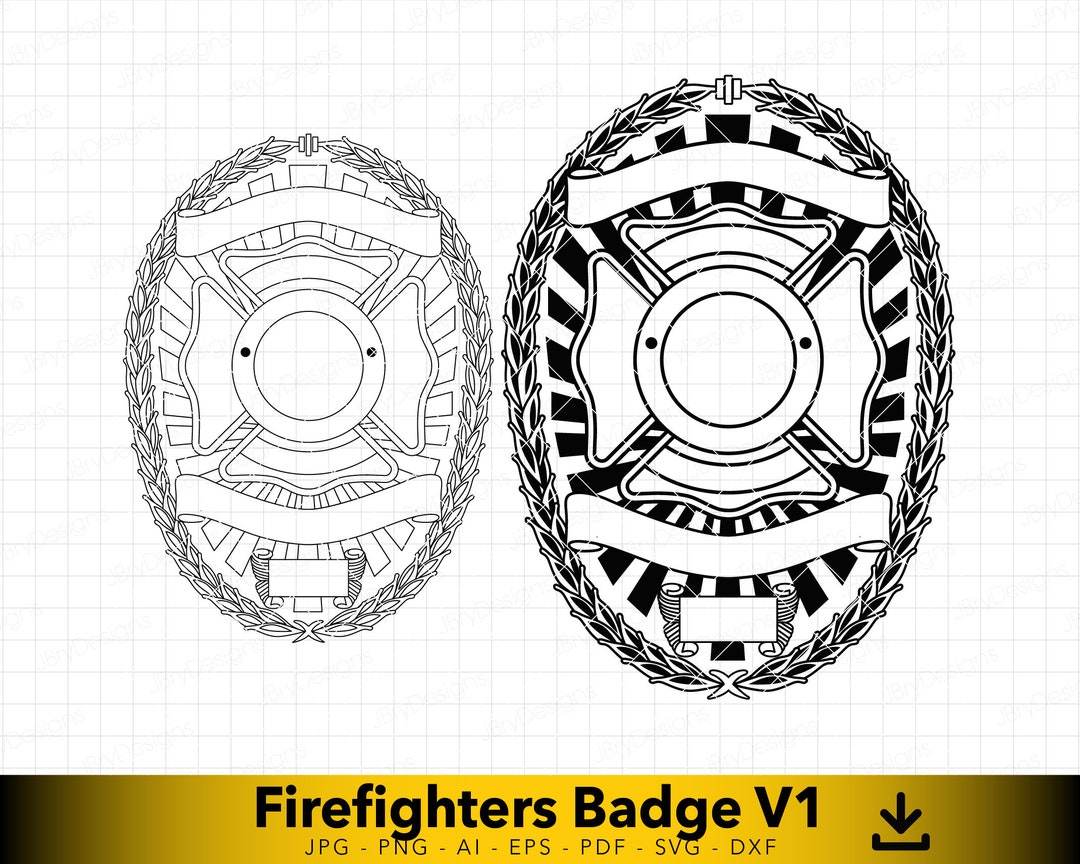 Blank Firefighter Badge Svg, Firefighter Squad Svg, Custom Badge Svg ...