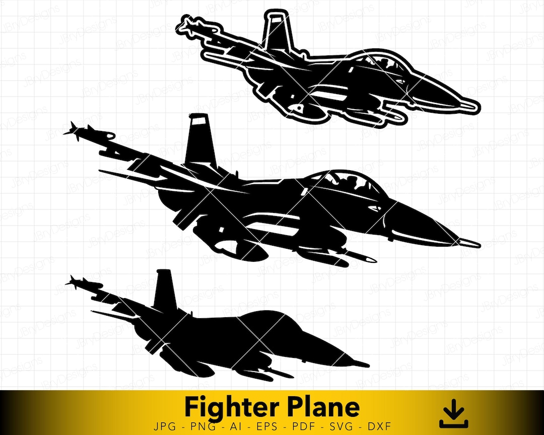 Fighter Jet SVG, Fighter Jet Silhouette, Air Force SVG, Military ...