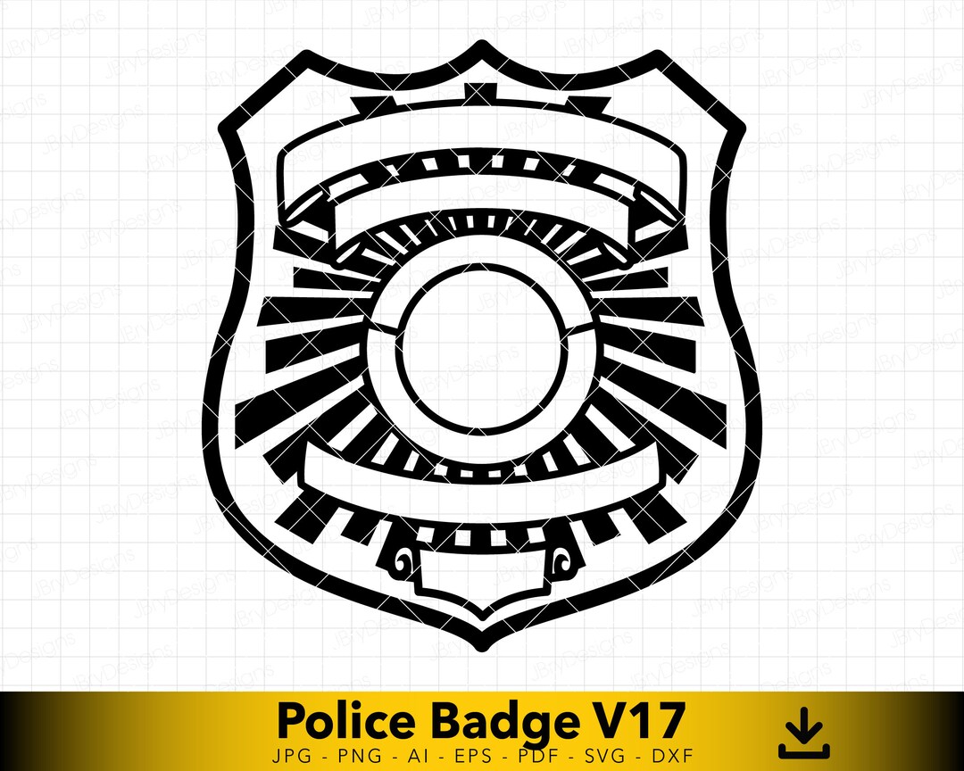 Blank Police Officer Badge Svg, Police Officer Svg, Custom Badge Svg ...
