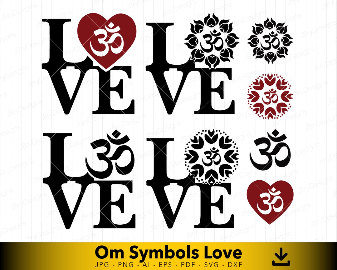 Om Symbol Svg, Om Symbol Love Svg, Om Symbol Silhouette, Religious Svg ...