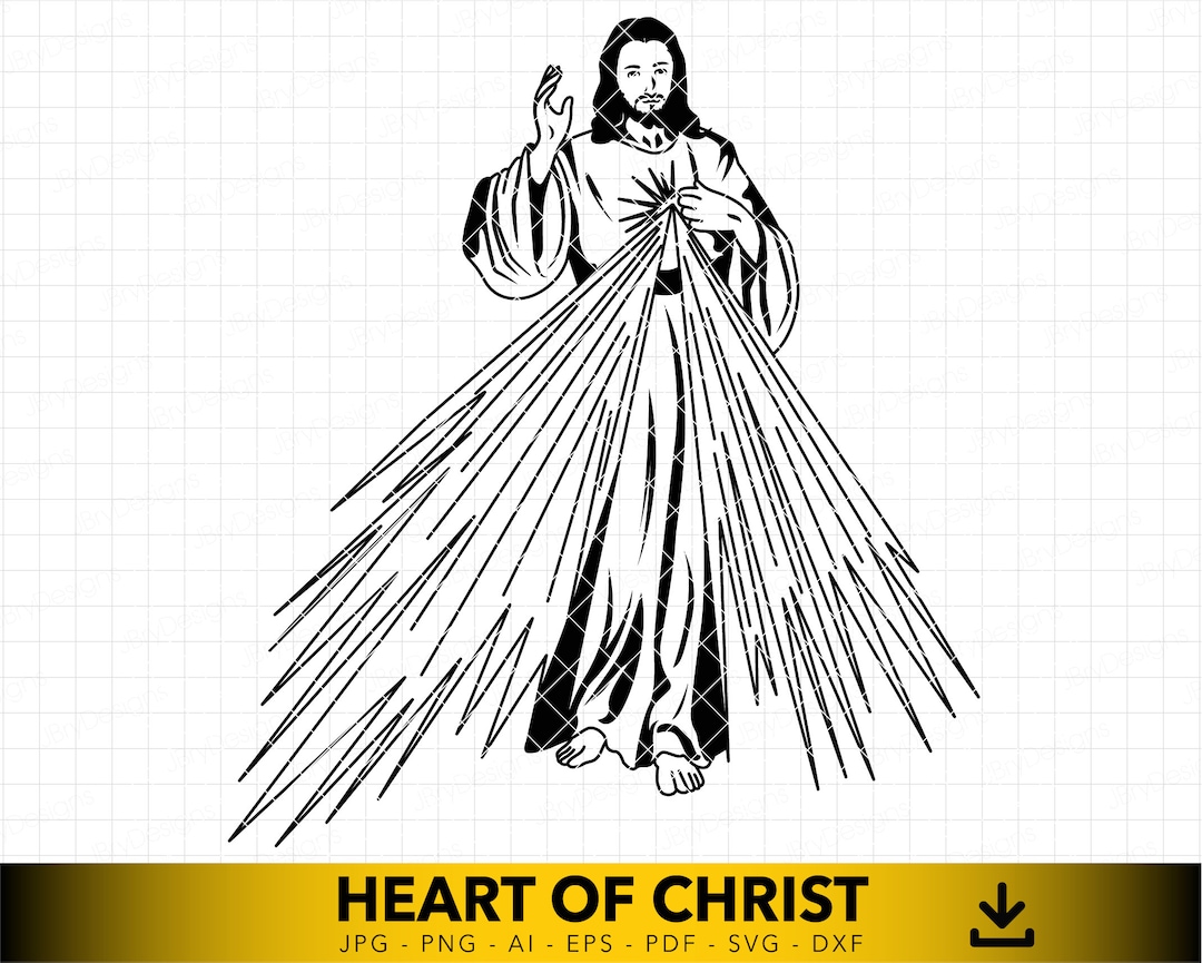 Heart of Jesus Svg, Sacred Heart of Jesus Dxf, Jesus Svg, Jesus Christ ...