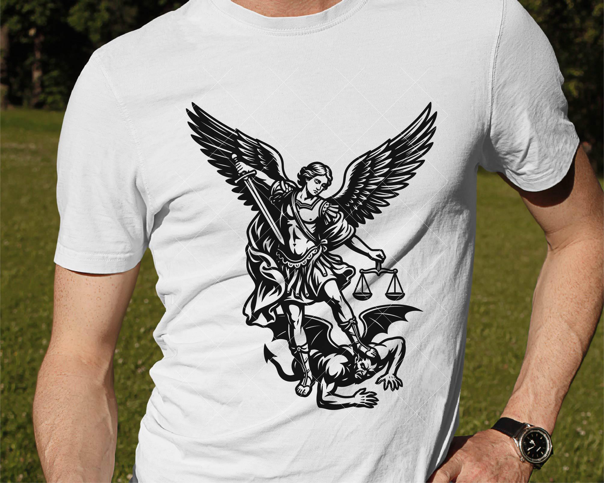 Archangel Michael SVG, Saint Michael Defeating Demon Digital Cut File ...