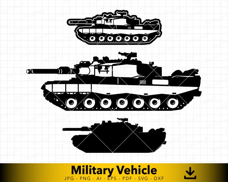 Military Vehicle Svg, Battle Tank Svg, War Tank Silhouette, Vector File ...
