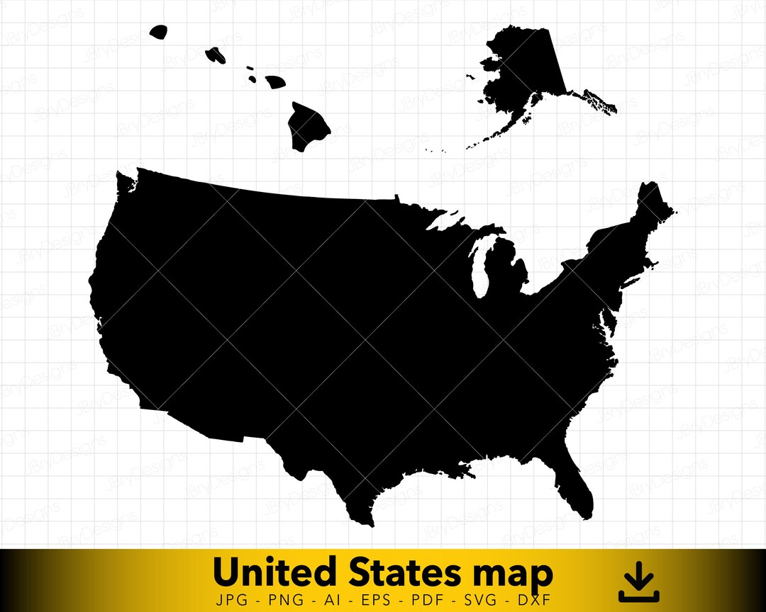 United States Map Svg, United States Svg, United States Map Silhouette ...