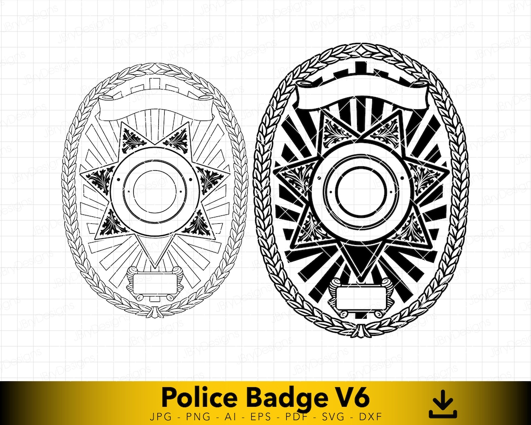 Blank Police Officer Badge Svg, Police Officer Svg, Custom Badge Svg ...
