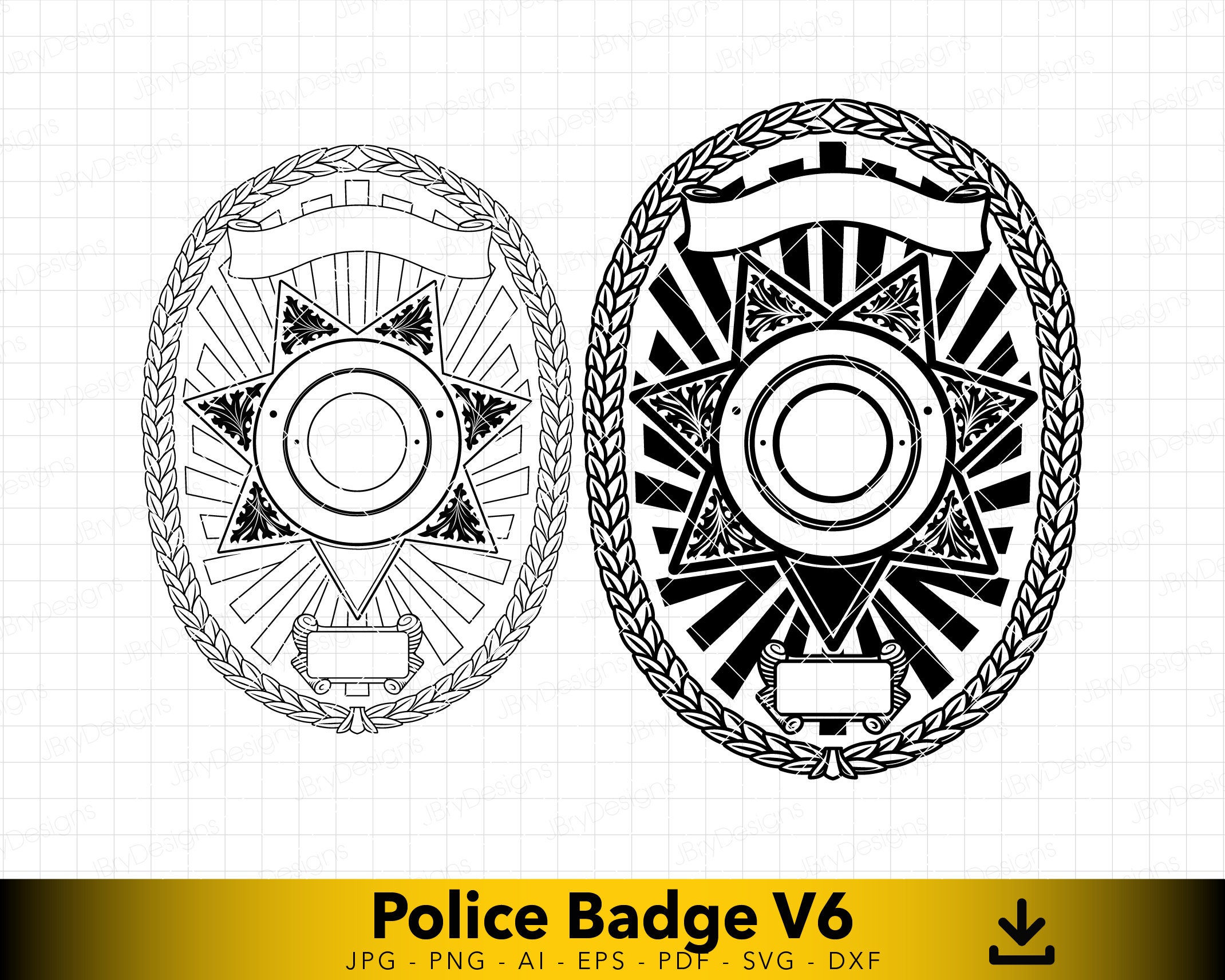 Blank Police Officer Badge Svg, Police Officer Svg, Custom Badge Svg ...