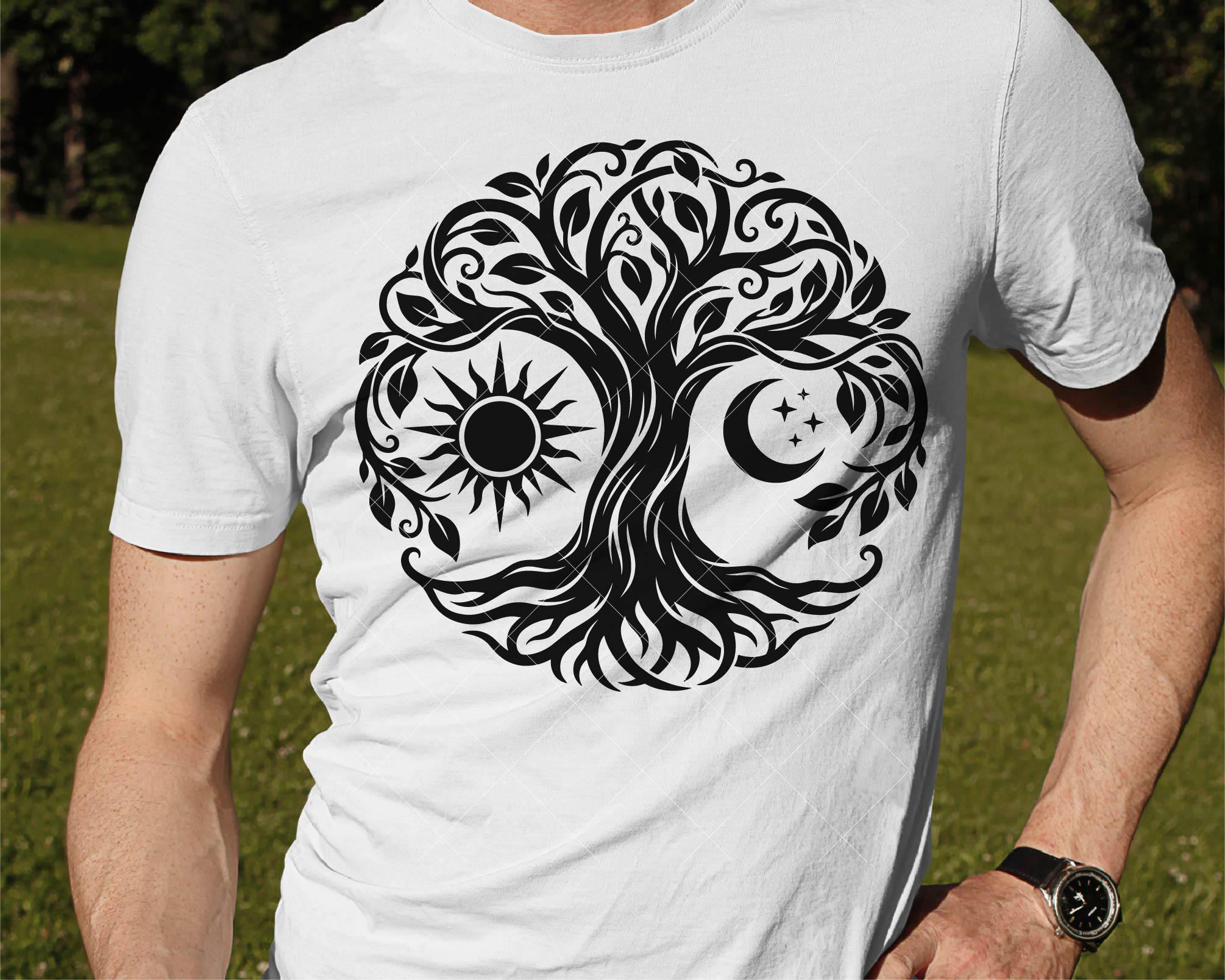 Tree of Life SVG, Sun and Moon Balance Symbol, Yin Yang Nature Tree ...