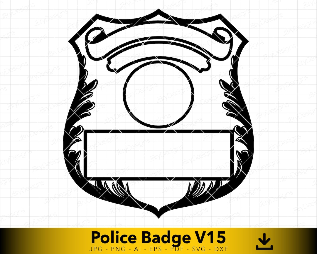 Blank Police Officer Badge Svg, Police Officer Svg, Custom Badge Svg ...