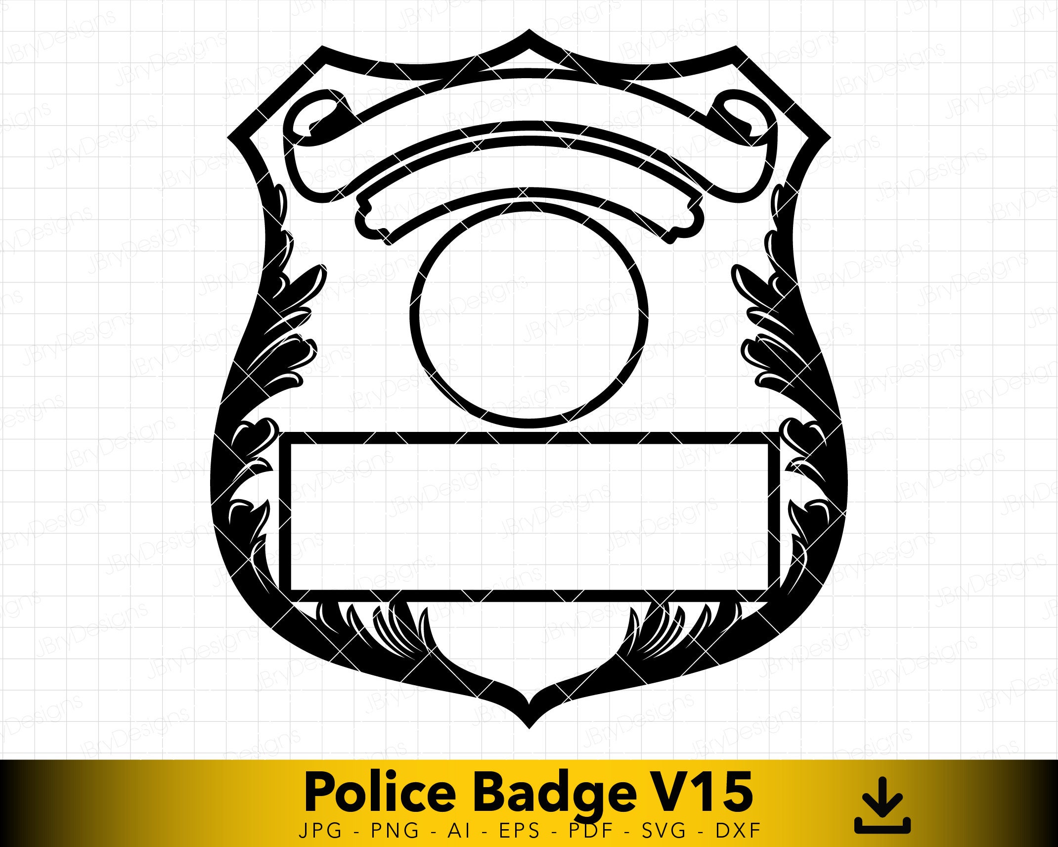 Blank Police Officer Badge Svg, Police Officer Svg, Custom Badge Svg ...