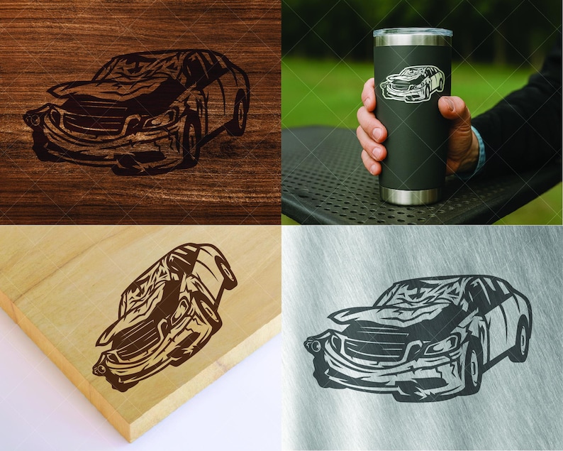 Crashed Car SVG, Wrecked Vehicle Clipart, Mechanic Shop Decal, Damaged ...
