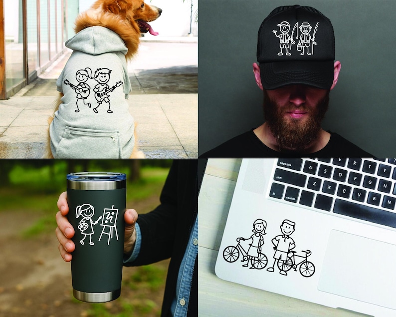 300 Stick Figure Family SVG Bundle | Full Set of Line Art People for ...