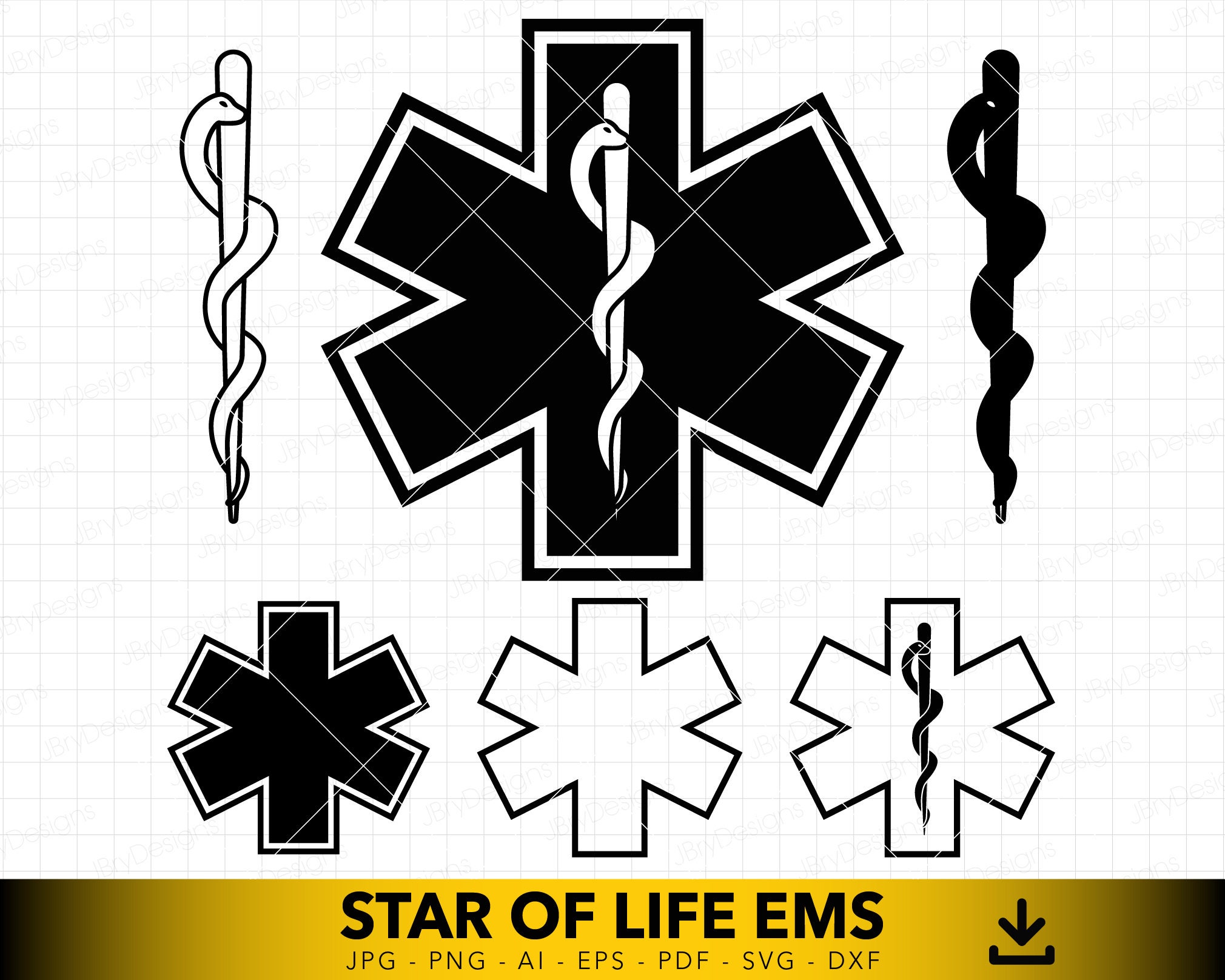 Star of Life EMS Svg, Paramedic Star of Life Svg, United States Svg ...