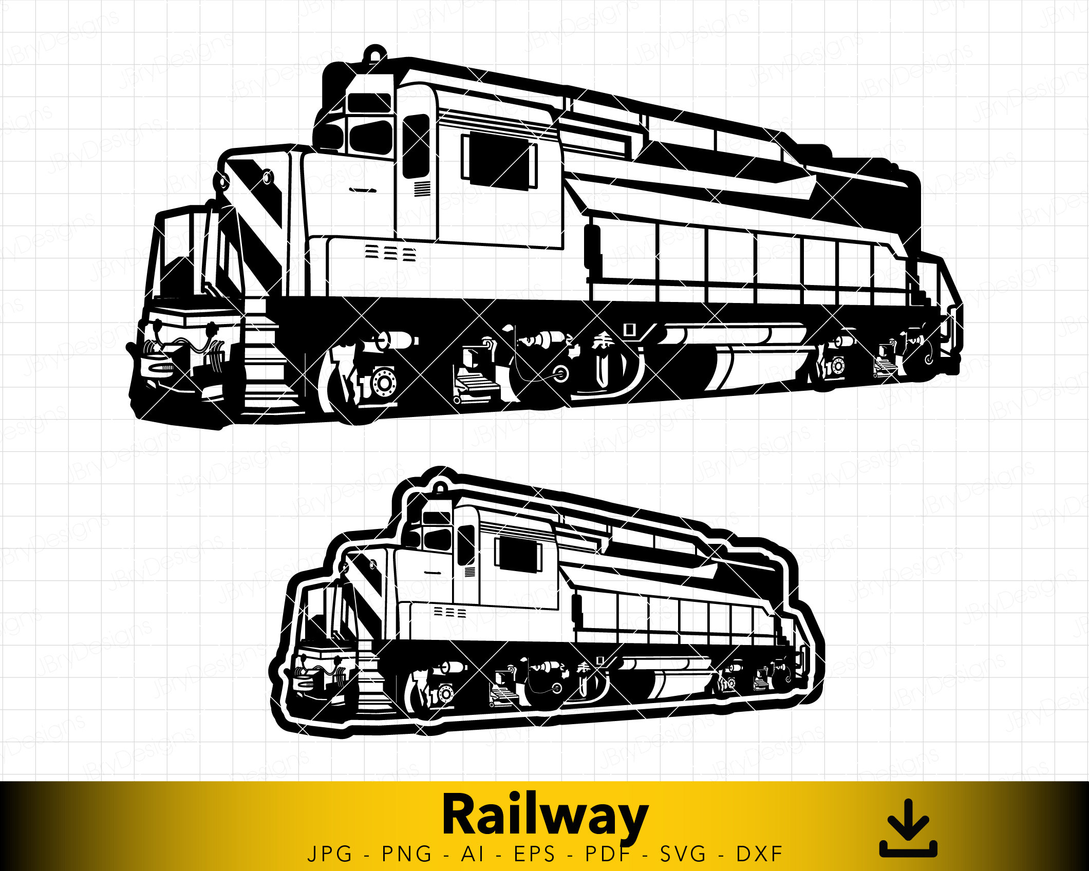 Railway Svg, Train Tracks Svg, Railway Silhouette, Train Dxf, Fast ...