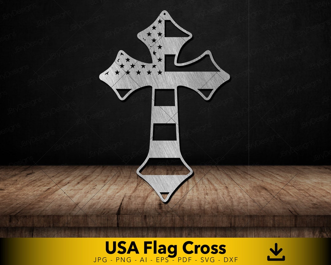 Cross With USA Flag Svg, United States Svg, Cross Svg, Flag Svg, United ...