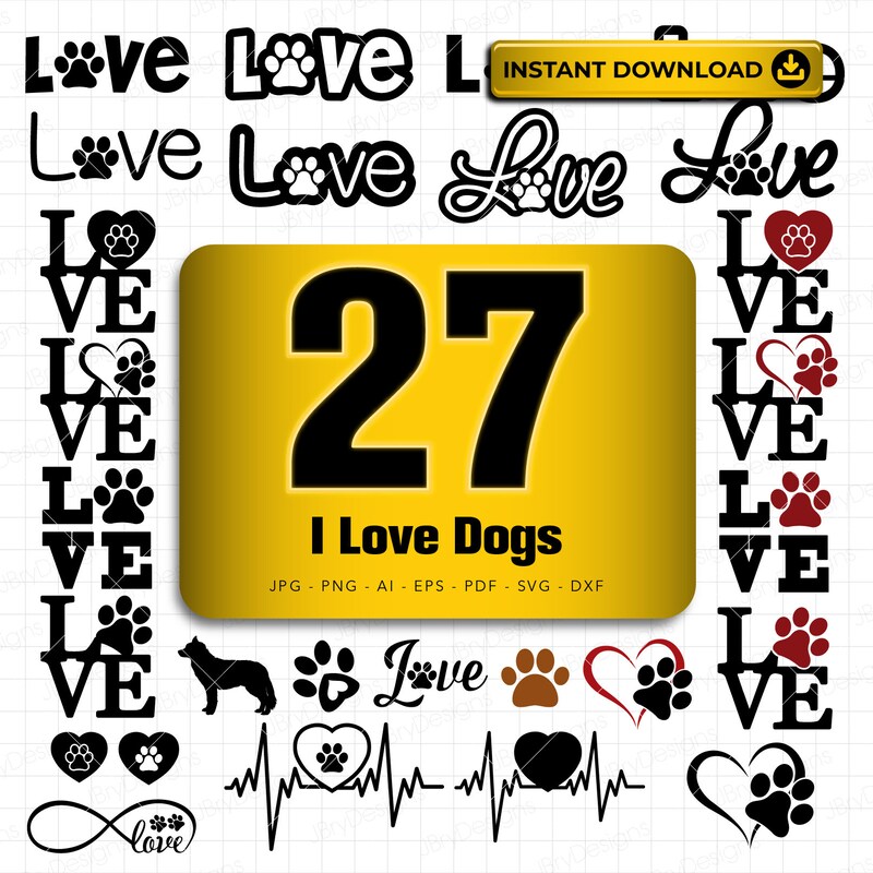 Dog Love Svg - Etsy