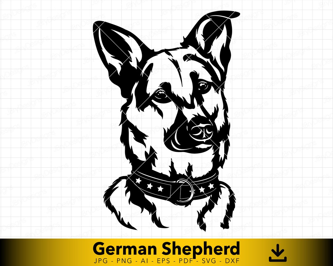 German Shepherd Svg, Dog Svg, Puppy Silhouette, German Shepherd Face ...