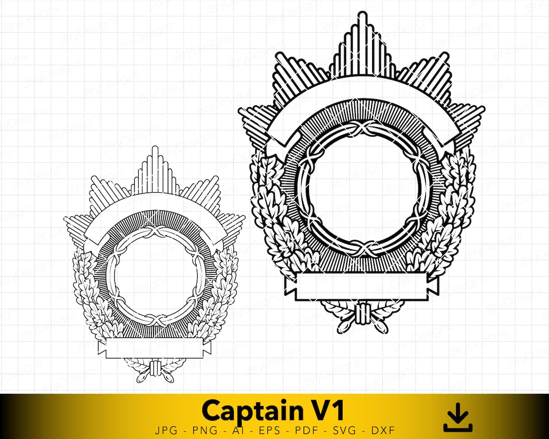 Blank Police Captain Badge Svg, Police Captain Svg, Custom Badge Svg ...