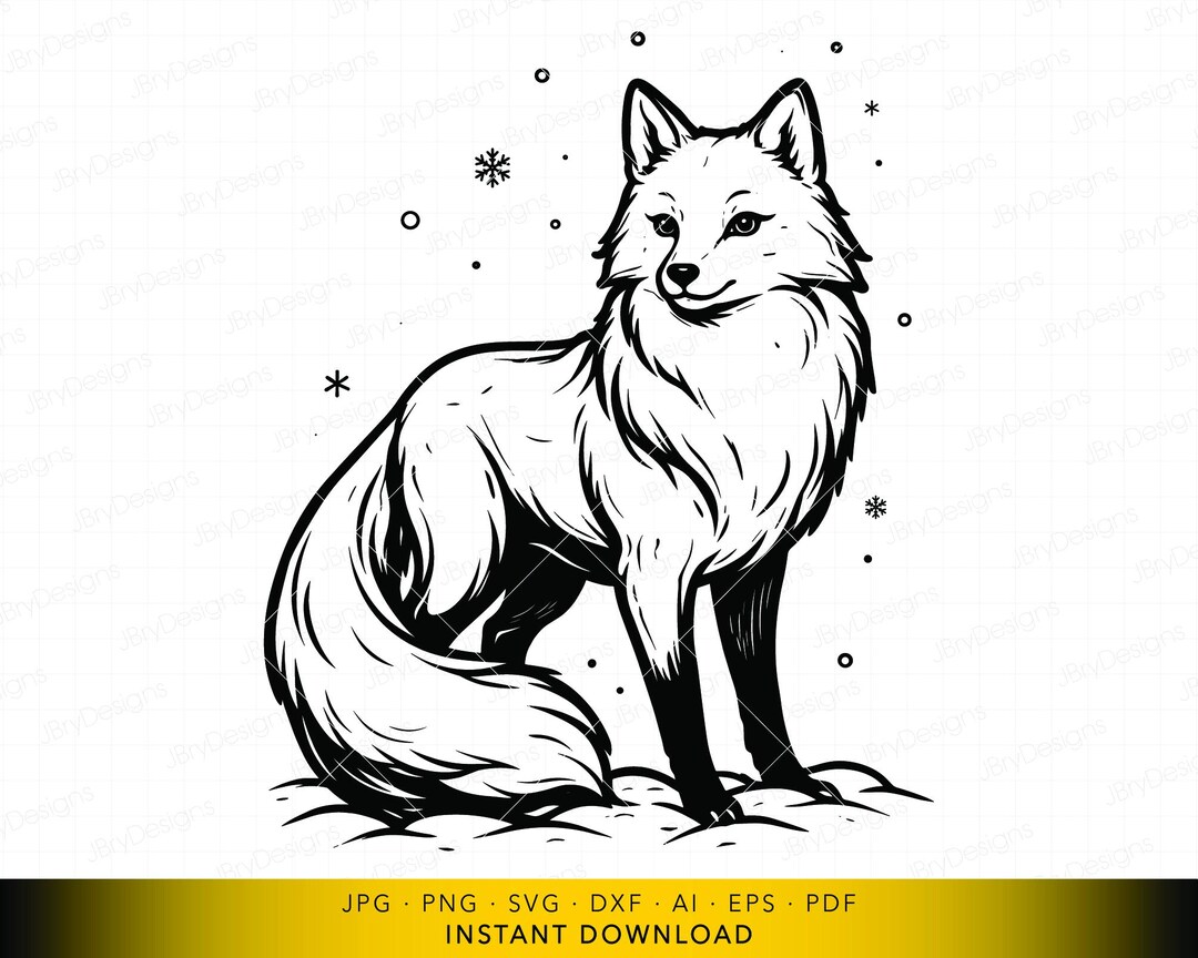 Fox SVG, Standing Fox Wildlife Design, Calm Watchful Animal ...