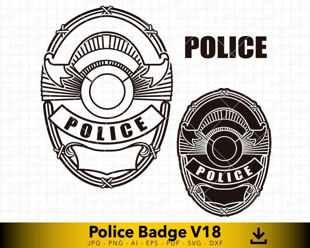 Blank Police Badge Svg, Police Badge Svg, Police Svg, Custom Badge Svg ...