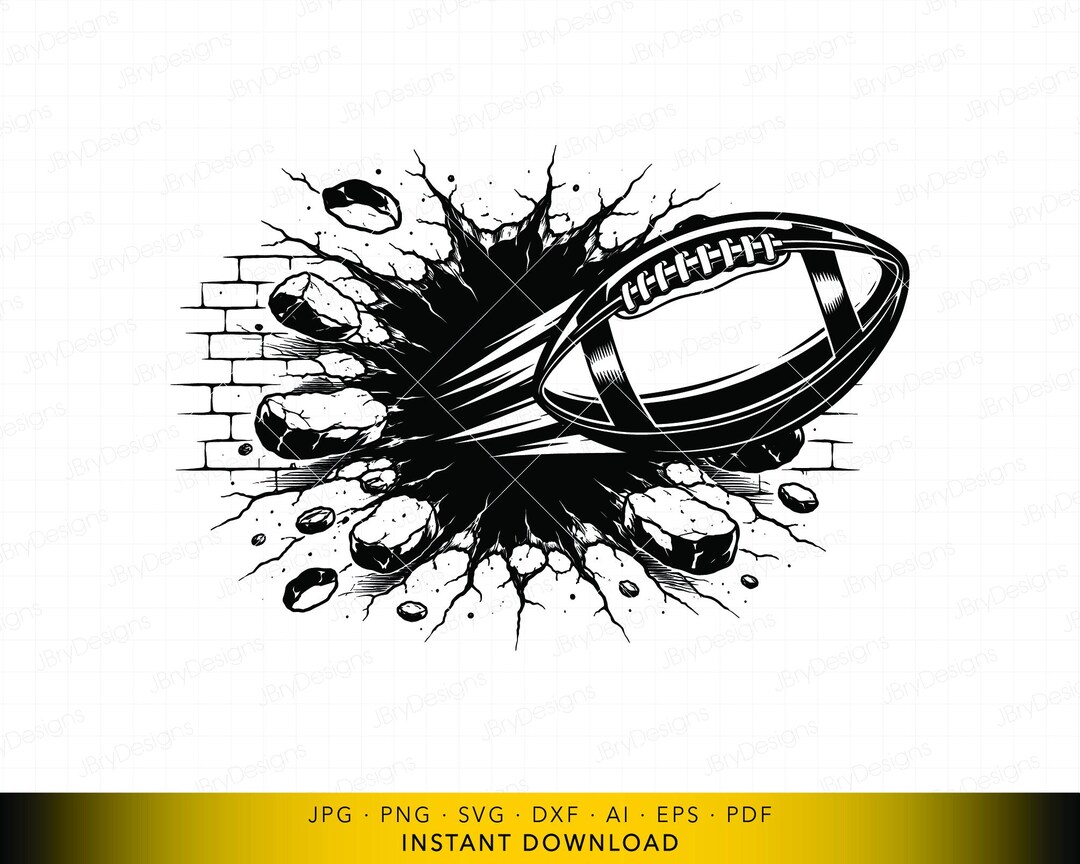 American Football SVG, High Impact Power Burst Graphic, Sports Design ...