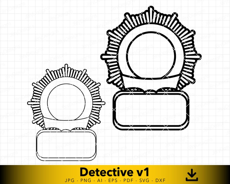 Blank Detective Badge Svg, Detective Svg, Police Detective Svg, Custom ...