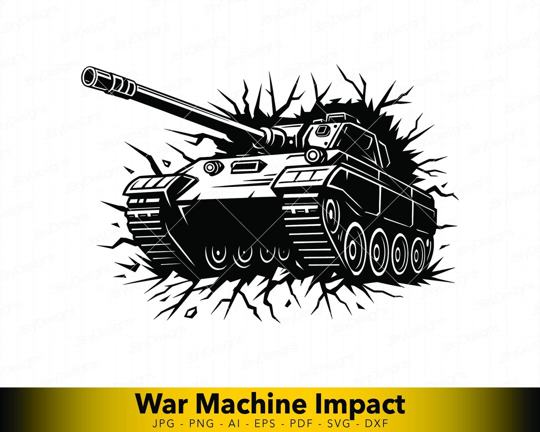 Tank SVG Military Armored Vehicle, War Tank Vector for Laser Cut, CNC ...