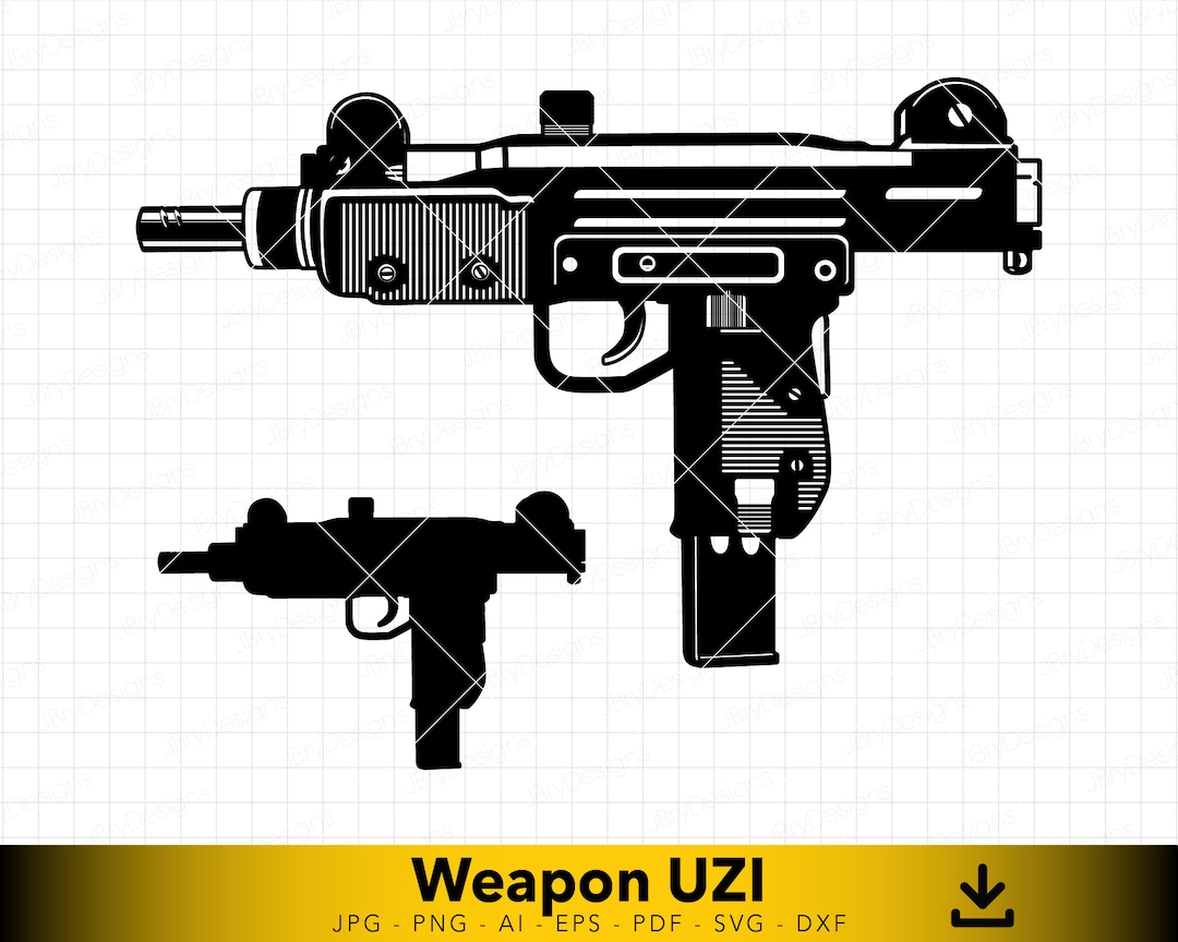 Uzi Weapon Svg, Weapon Svg, Firearm Svg, Uzi Svg, Gun Silhouette ...