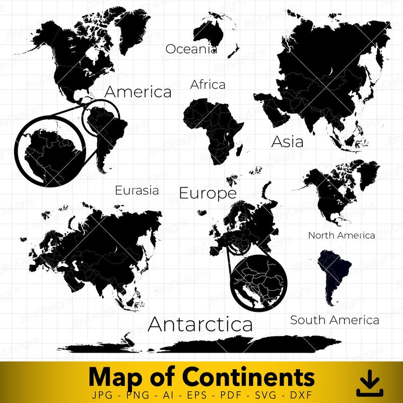 Continent Svg - Etsy