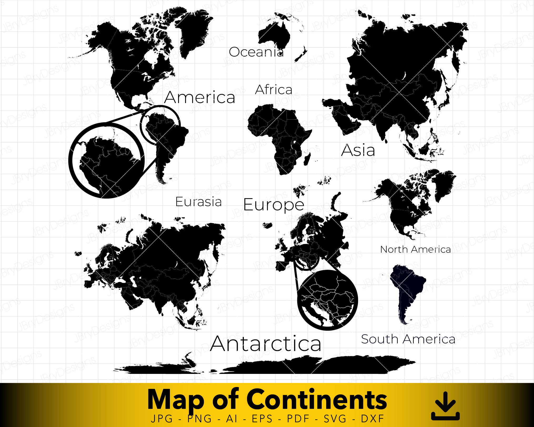 Mapa de Continentes svg, Continentes svg, Mapa de Silueta de ...