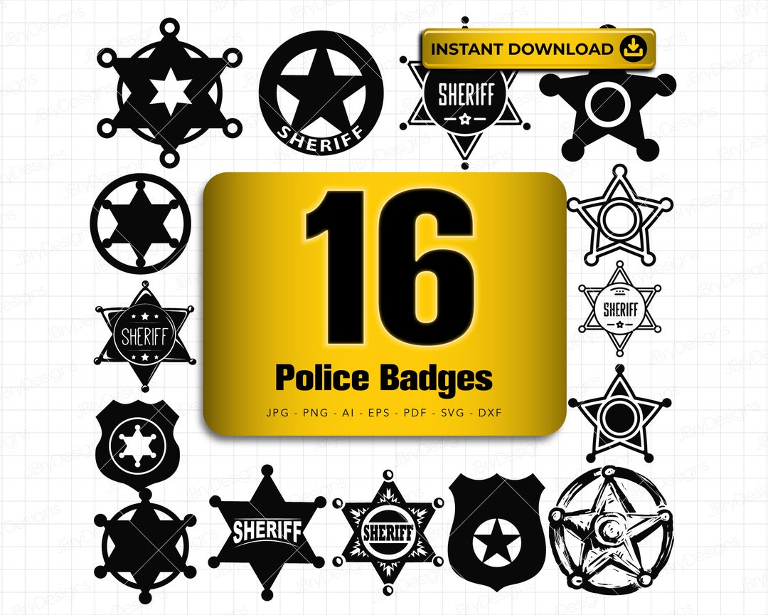 Blank Officer Badge Svg, 6 Pointed Star Police Badge Svg, Police ...