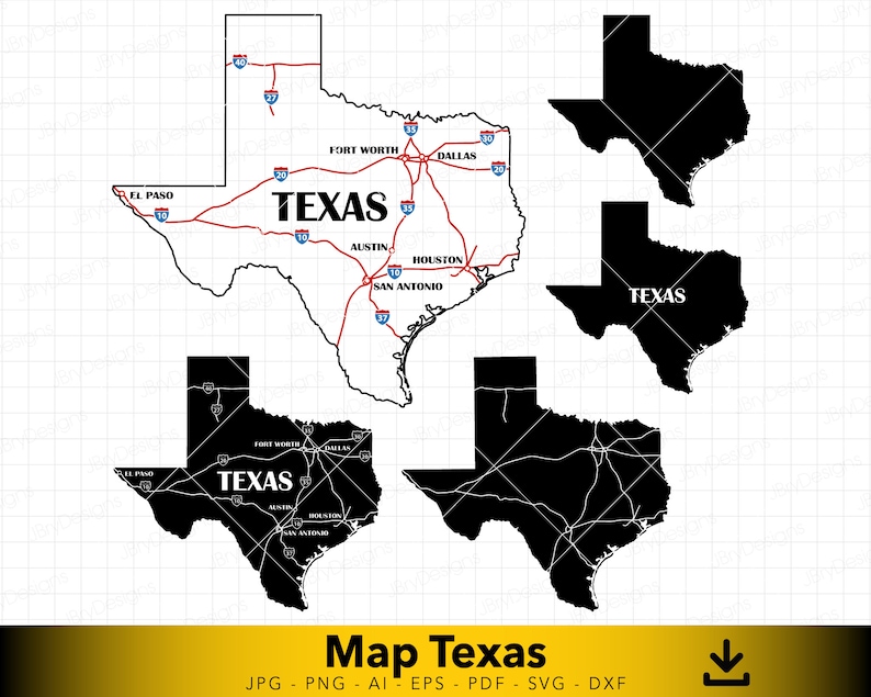 United States Map Svg, United States Svg, Map With Texas Highway System ...