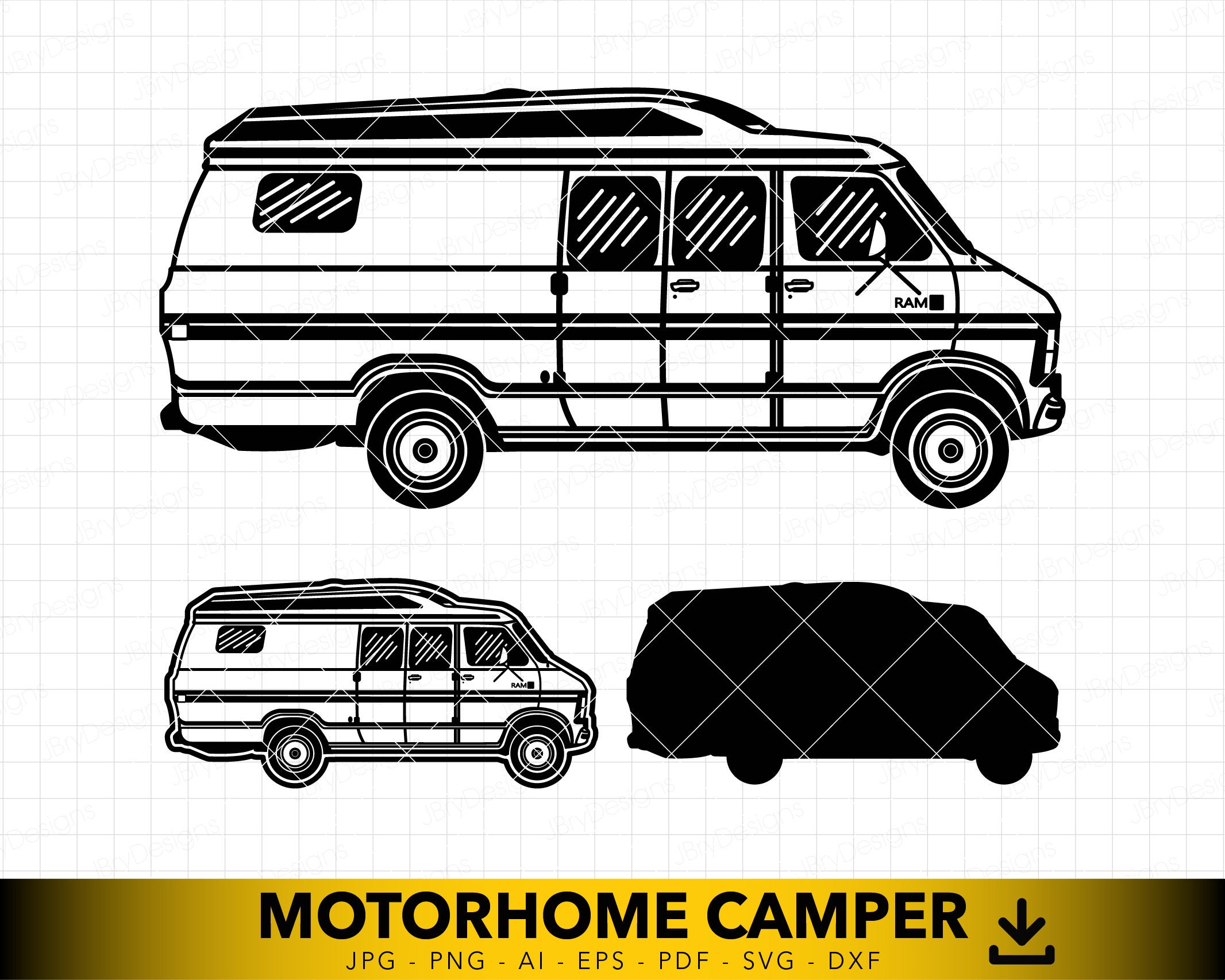 Motorhome Svg, Caravan Svg, Van Svg, Car Svg, Trailer Svg, Motorhome ...