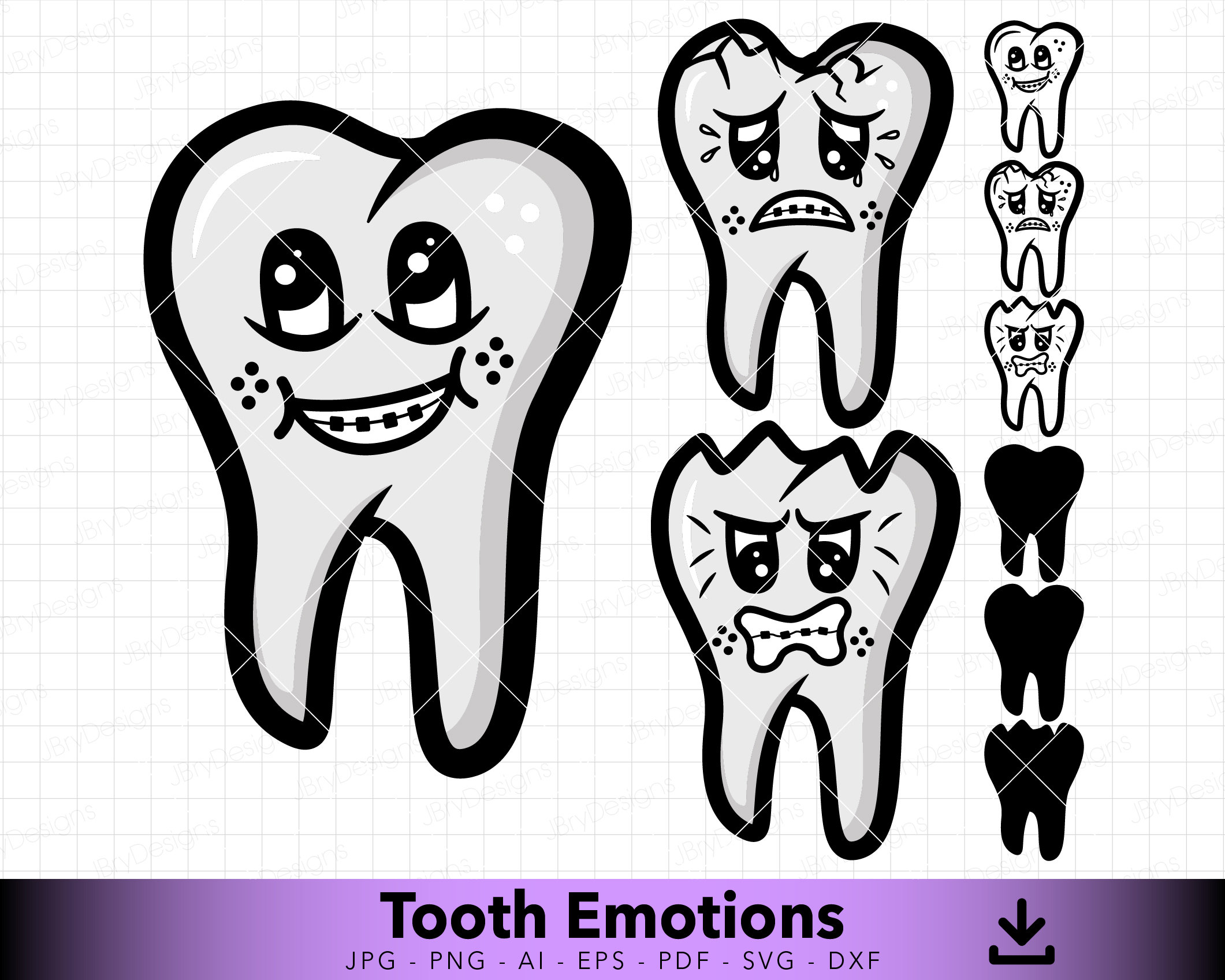 Tooth Svg, Emotions Svg, Happy Tooth Svg, Tooth Silhouette, Dentist Svg ...