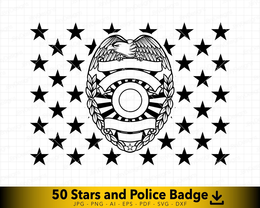Blank Police Officer Badge Svg, Police Badge Svg, 50 Star Flag Svg ...