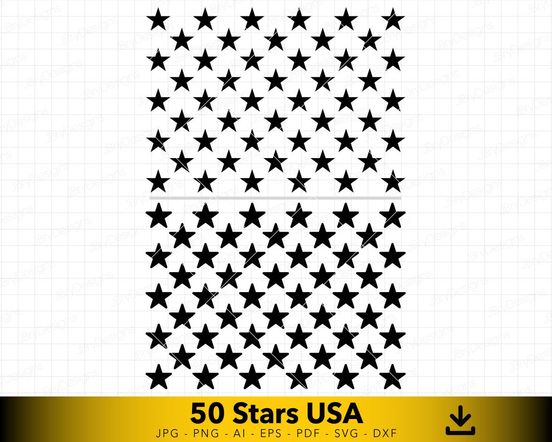 50 Star USA Svg, 50 Star Svg, United States Svg, Stars Svg, Rounded ...