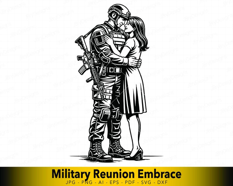 Military Couple SVG, Tactical Armed Soldier Illustration, Military ...