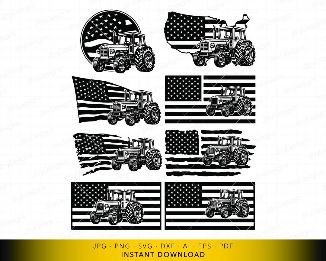 Patriotic Tractor SVG, American Flag Farm Pride Design, Agriculture SVG ...