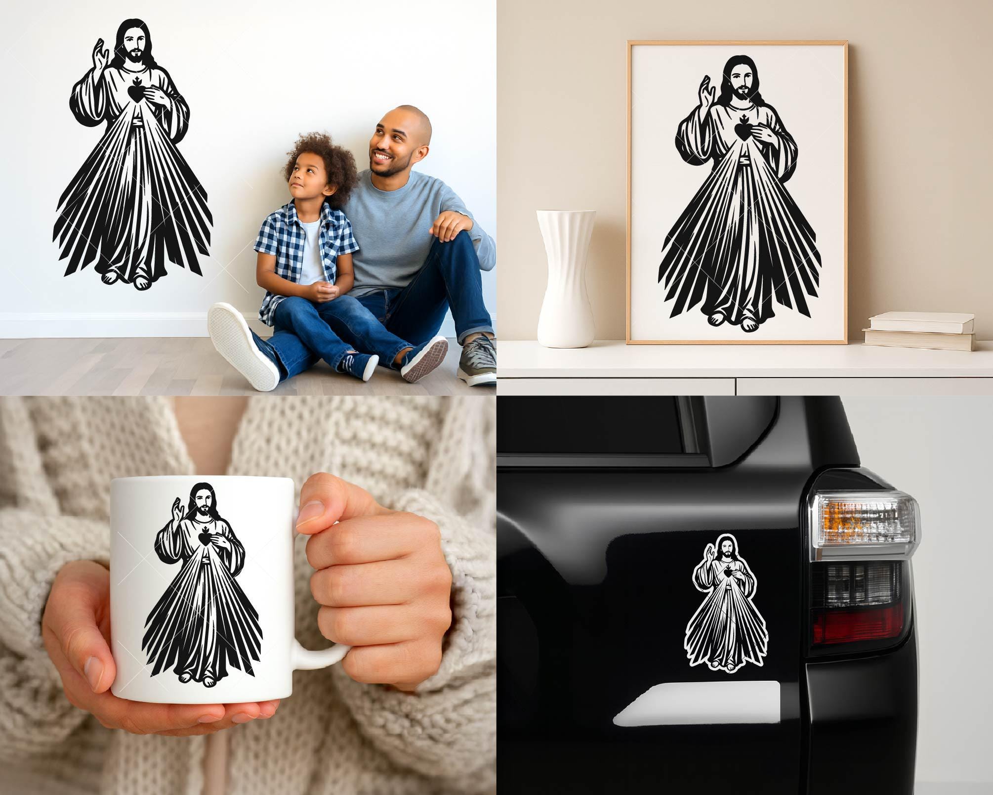 Sacred Heart Jesus SVG, Divine Mercy Christ Cut File, Christian Faith ...