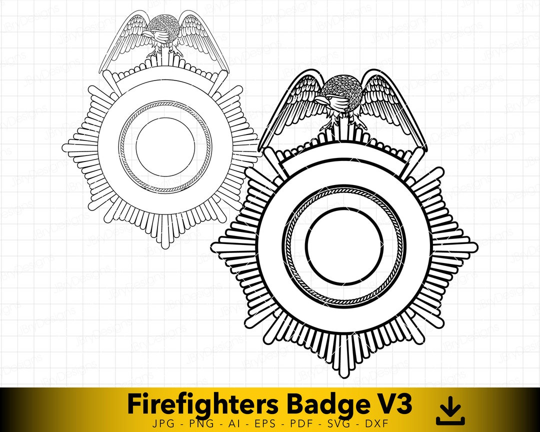 Blank Firefighter Badge Svg, Firefighter Squad Svg, Custom Badge Svg ...