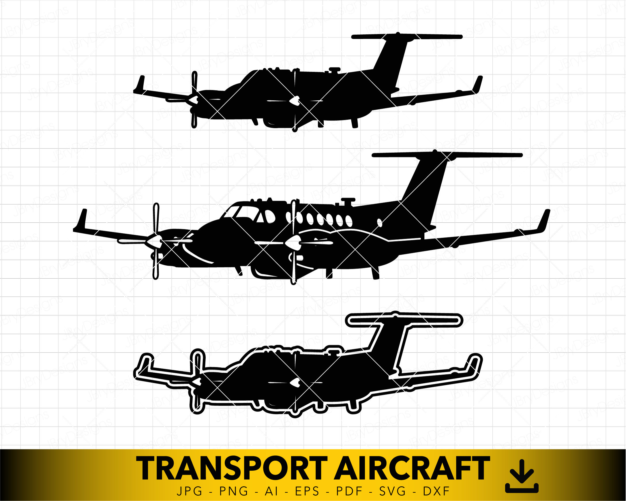 Airplane Svg, Transport Aircraft Silhouette, Aircraft Svg, Small Plane ...